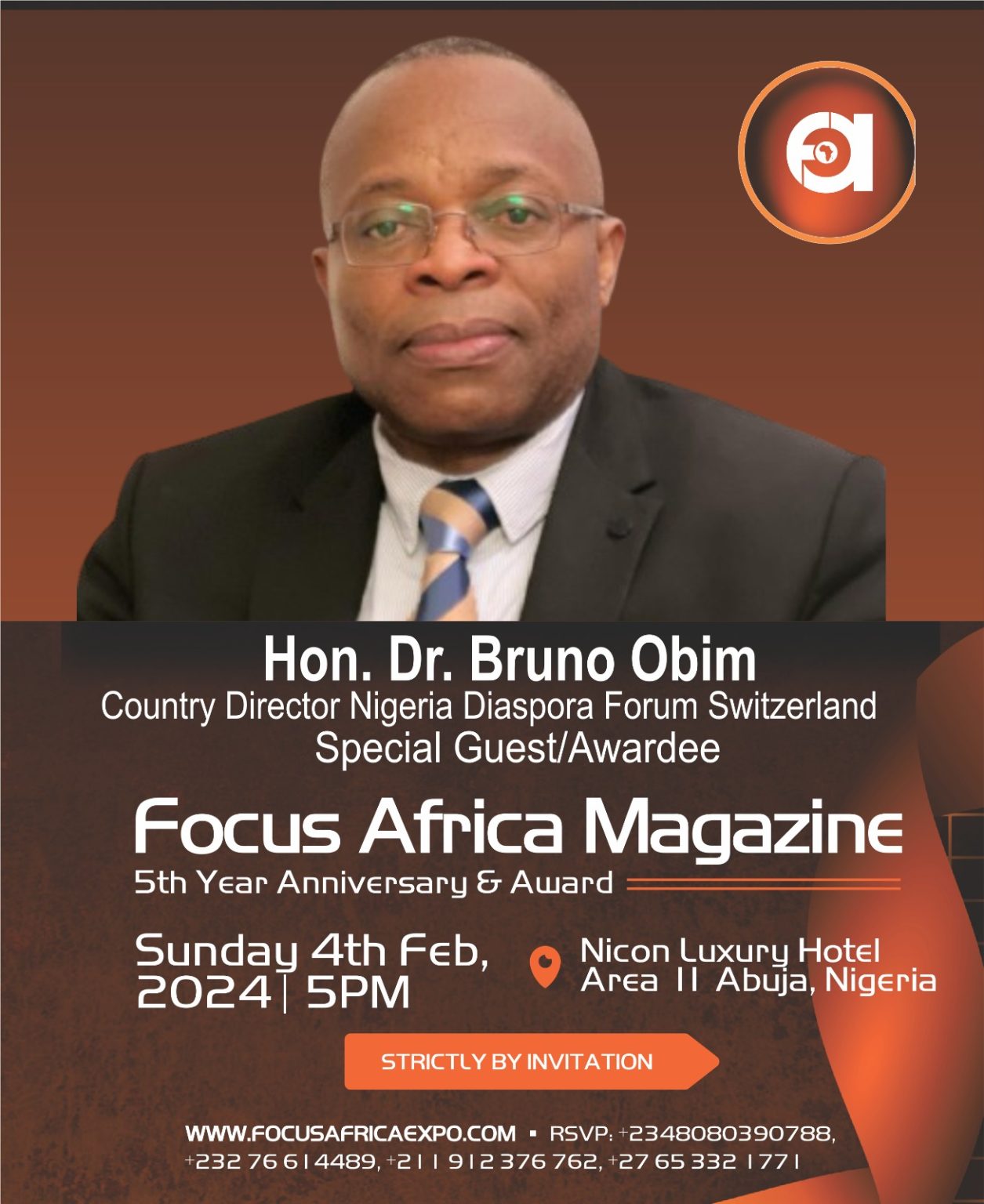 Congratulations to Hon. Dr. Bruno Obim - Nigeria Diaspora Forum (NDF)